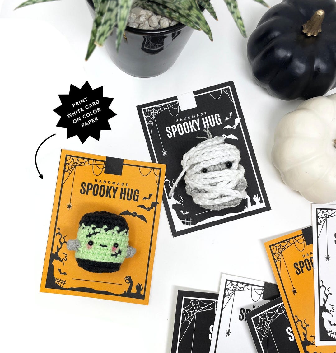 PRINTABLE Spooky Hug Display Cards - Digital PDF - DIY Packaging Labels ...