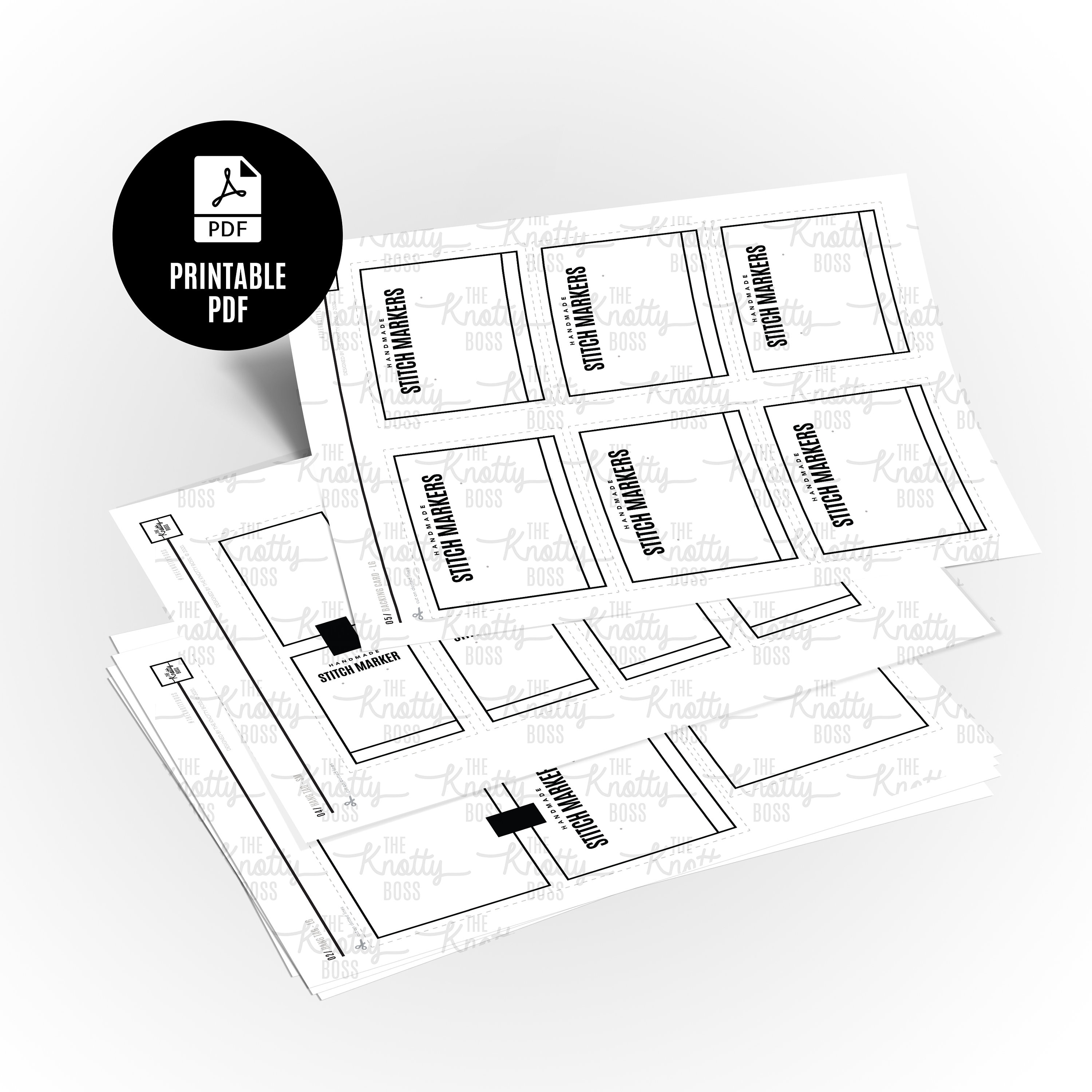 PRINTABLE Stitch Marker Tags Backing Card Downloadable - Etsy Canada