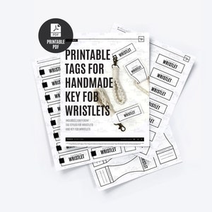 PRINTABLE Wristlet Tags - Digital PDF - Handmade Key Fob Wristlet ...