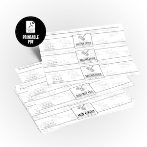 PRINTABLE Sweeper Cover Wrap Labels: DIY Mop Pad Tags - Craft Fair ...