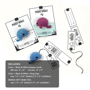 PRINTABLE Pocket Whale Tags - Digital PDF - Display Cards Packaging for ...