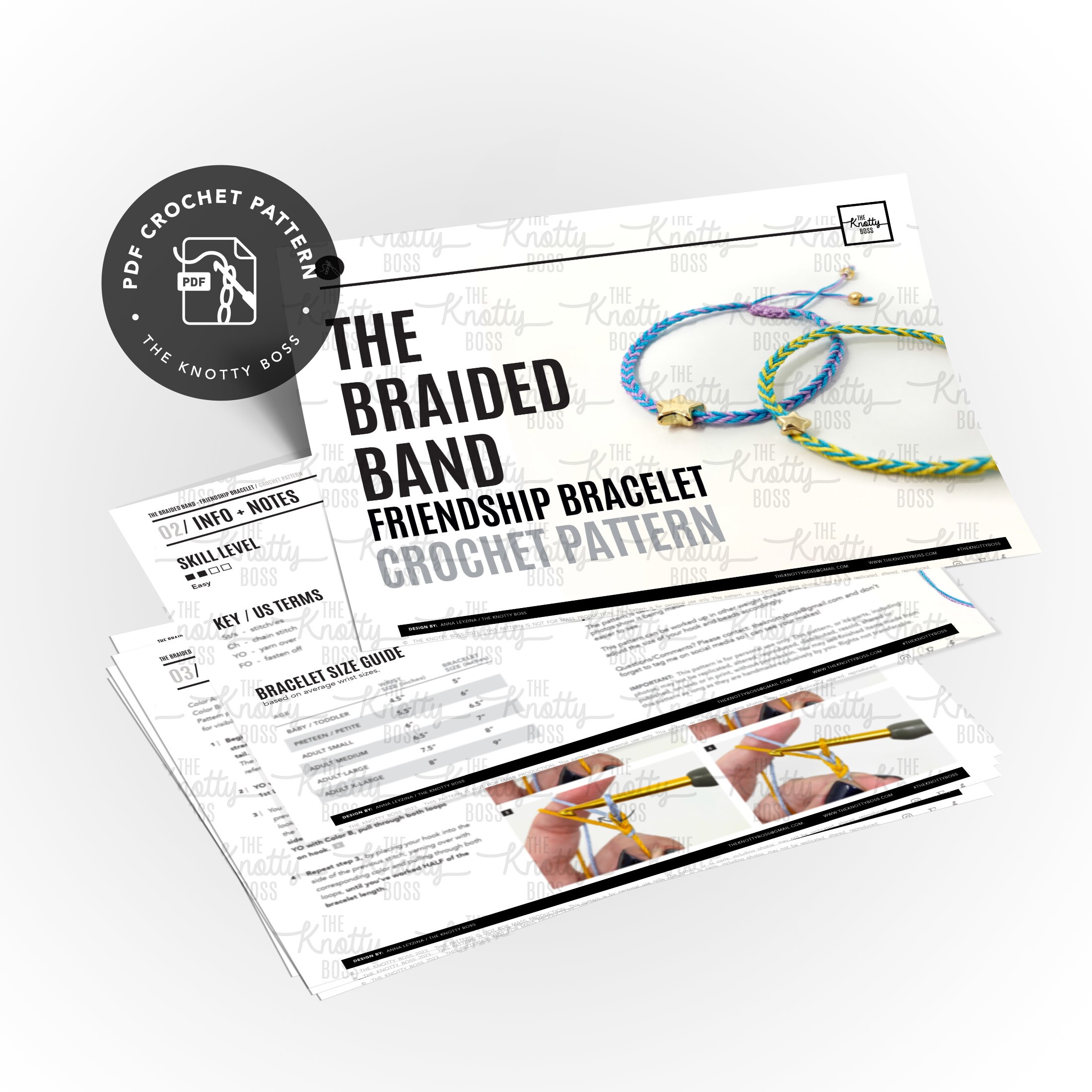 CROCHET PATTERN - The Bestie Band Friendship Bracelet - printable PDF ...