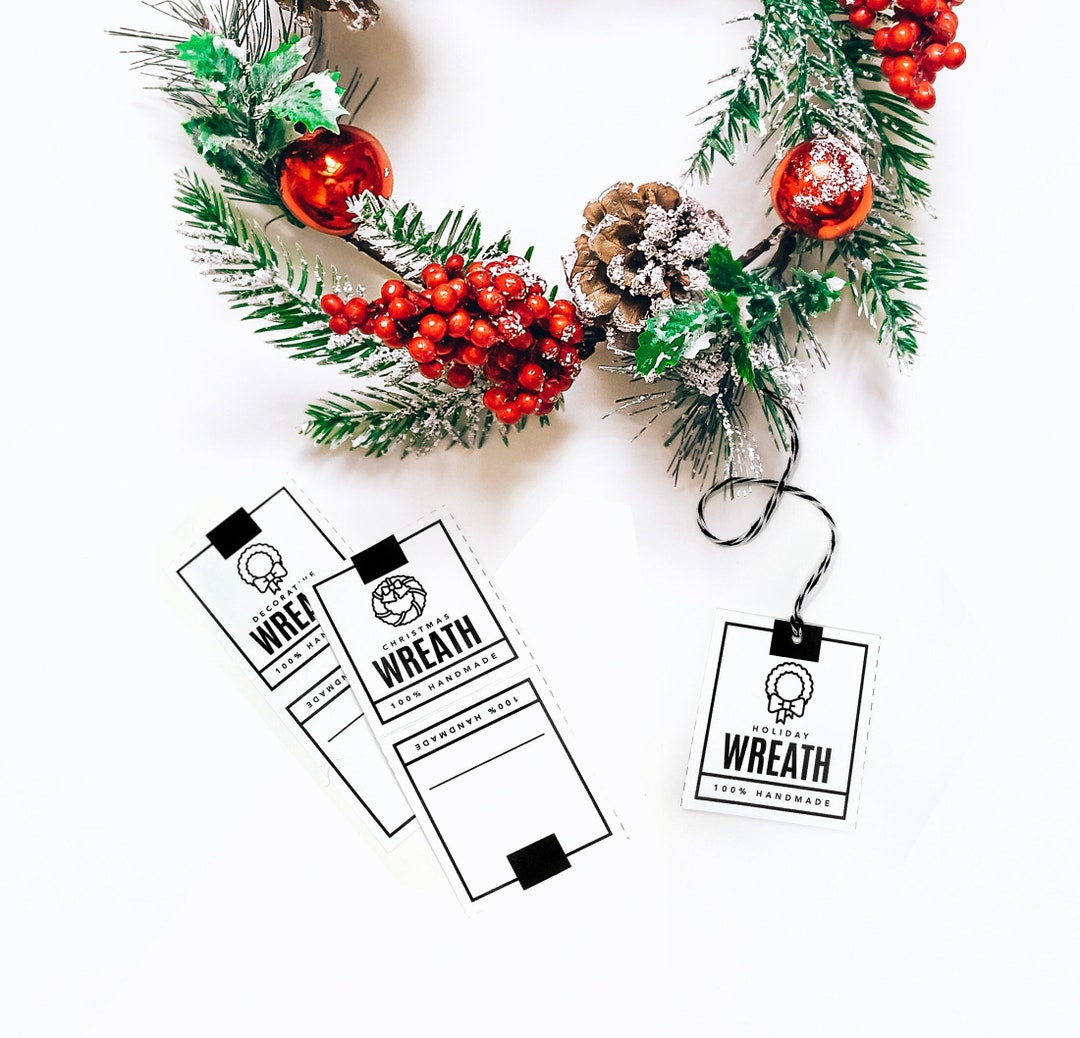 PRINTABLE Wreath Tags - Digital PDF - Hang Tags and Packaging Templates ...