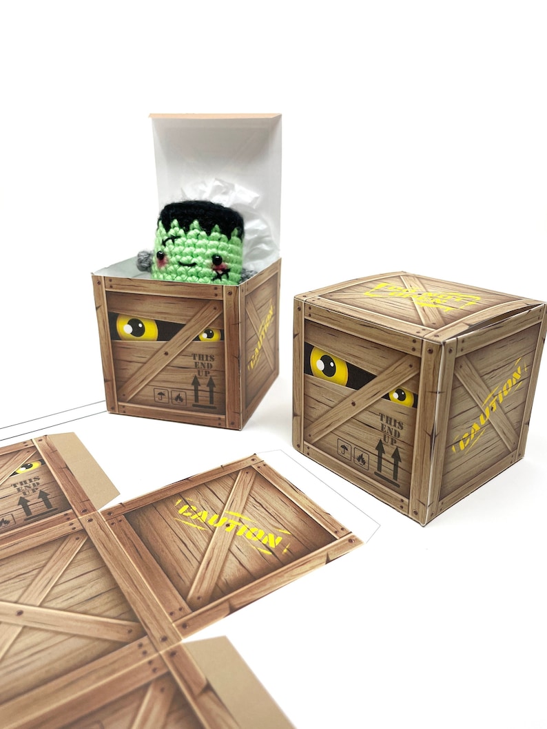 PRINTABLE Monster Crate Mini Gift Box Template PDF PNG Cut - Etsy