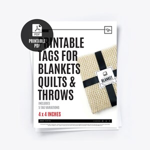 PRINTABLE Blanket Tags - Downloadable PDF. DIY Print-at-home Labels for ...