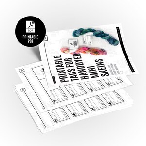 PRINTABLE Yarn Tags. Mini Skein Labels - Downloadable PDF. DIY Labels ...