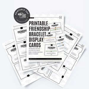 PRINTABLE Friendship Bracelet Cards - Digital PDF - Handmade Bff ...