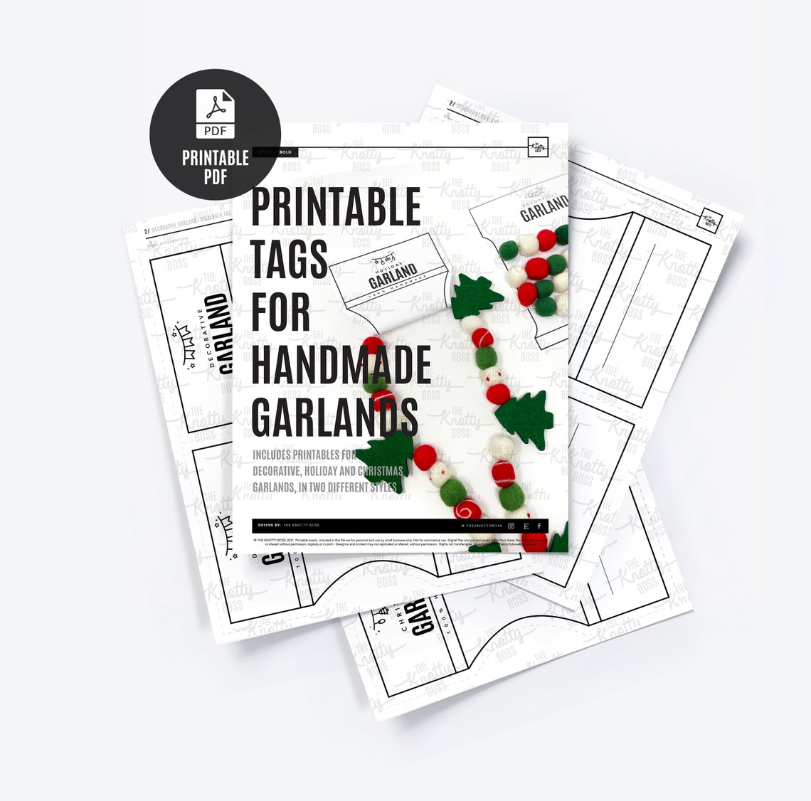 PRINTABLE Garland Tags Digital PDF Market Tags Labels and - Etsy