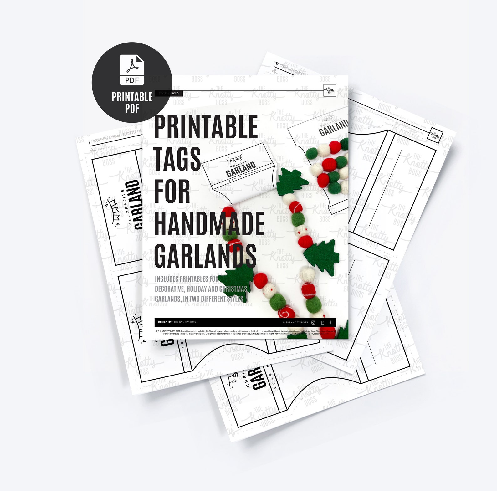 PRINTABLE Garland Tags Digital PDF Market Tags Labels and - Etsy