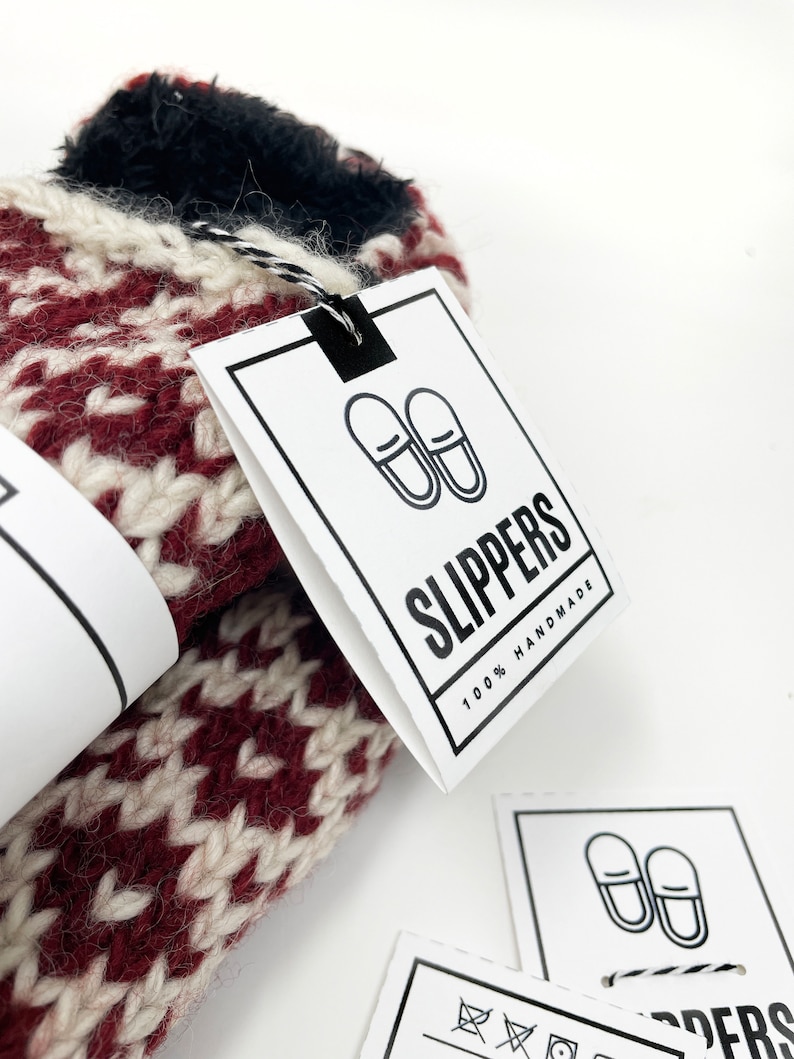 Printable Slipper Tags & Wrap Labels: Crochet Knit Packaging (digital ...