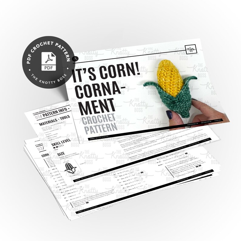 PATTERN PRINTABLE TAGS Corn Crochet Pattern Corn Tags - Etsy