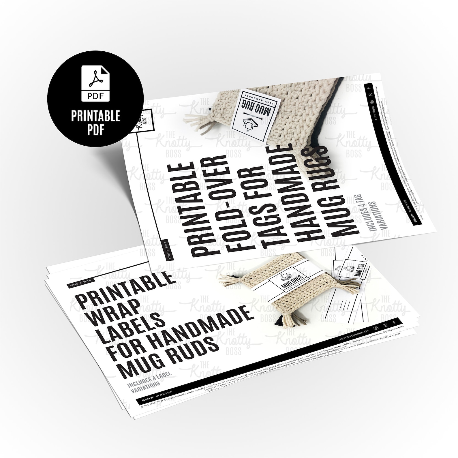 PRINTABLE Mug Rug Tags Wrap Labels Downloadable PDF. DIY - Etsy