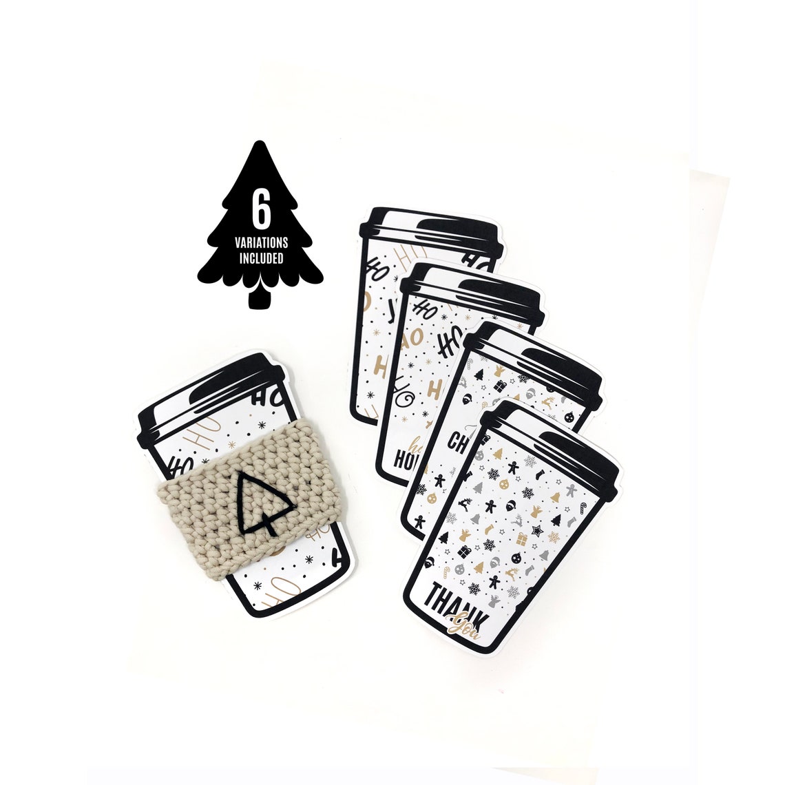 PRINTABLE Christmas Cup Cozy Templates - Downloadable PDF - Holidays ...