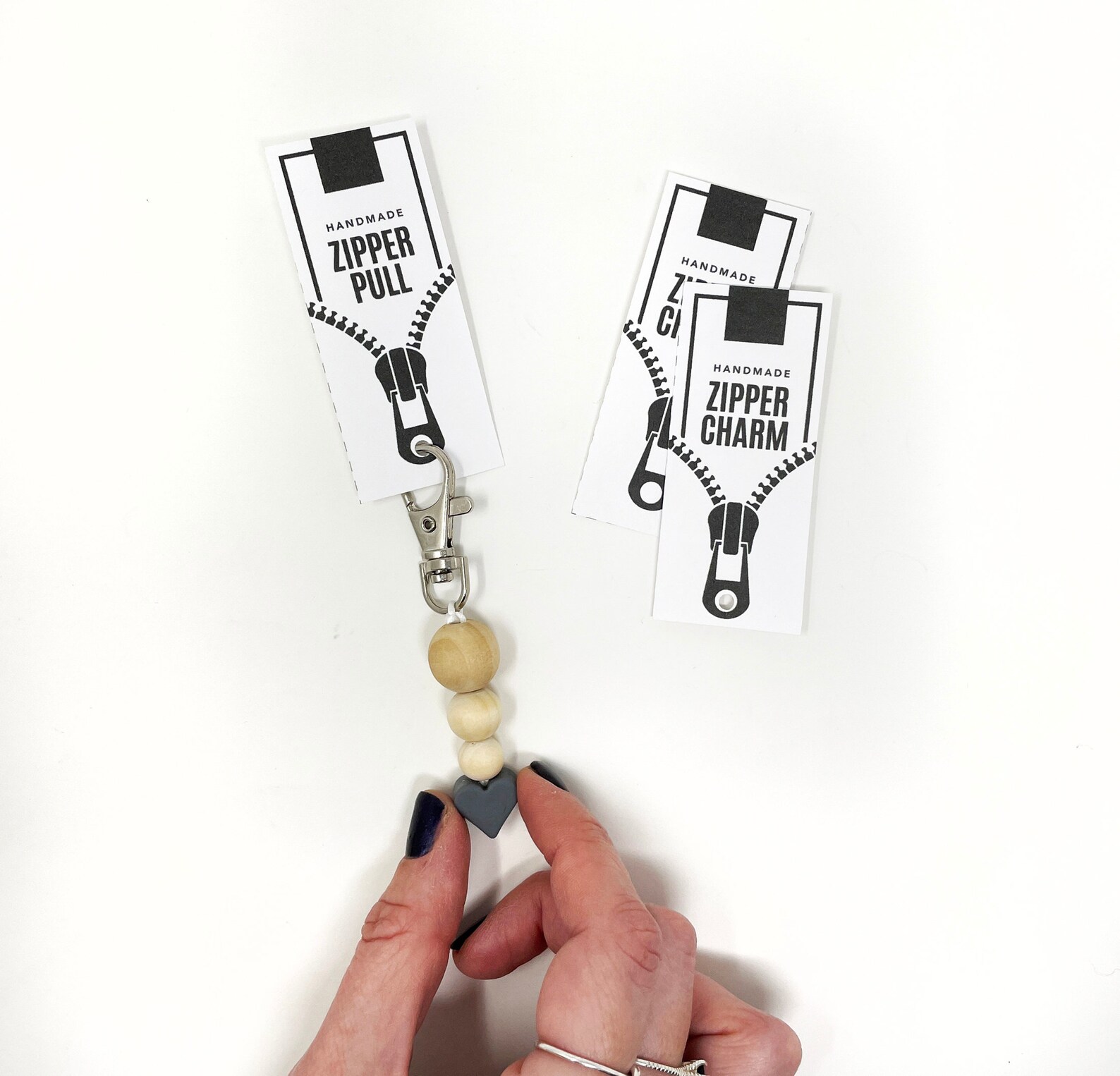 PRINTABLE Zipper Pull Tags - DIGITAL PDF - Hang Tag Template for ...