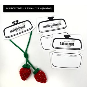 PRINTABLE Car Charm Tags - Digital PDF - Rearview Mirror Pendant Labels ...