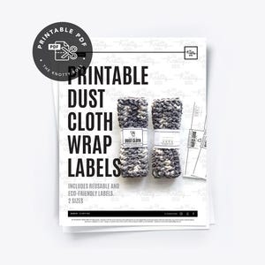 PRINTABLE Dust Cloth Wrap Labels - Downloadable PDF. DIY Print-at-home ...
