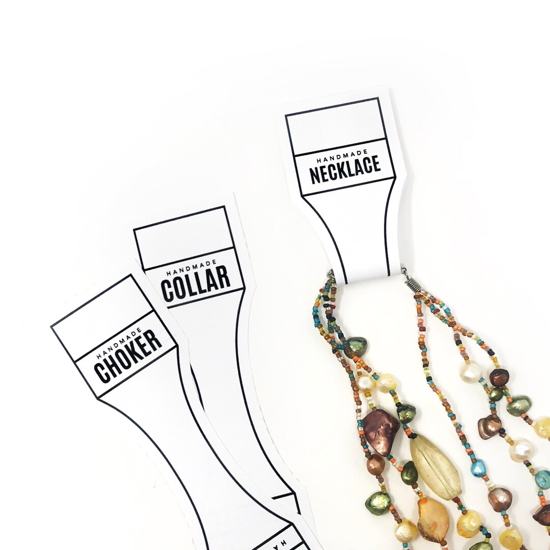 PRINTABLE Necklace Tags - Downloadable PDF - Tags for Handmade ...