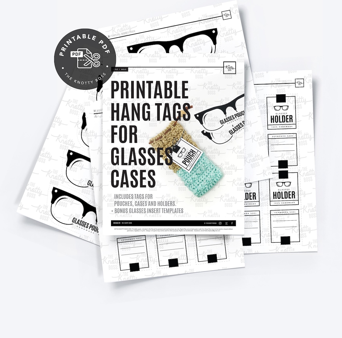 PRINTABLE Glasses Case Hang Tags + BONUS Insert Template - Downloadable ...