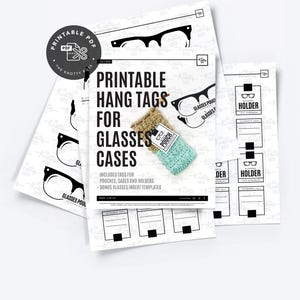 PRINTABLE Glasses Case Hang Tags + BONUS Insert Template - Downloadable ...