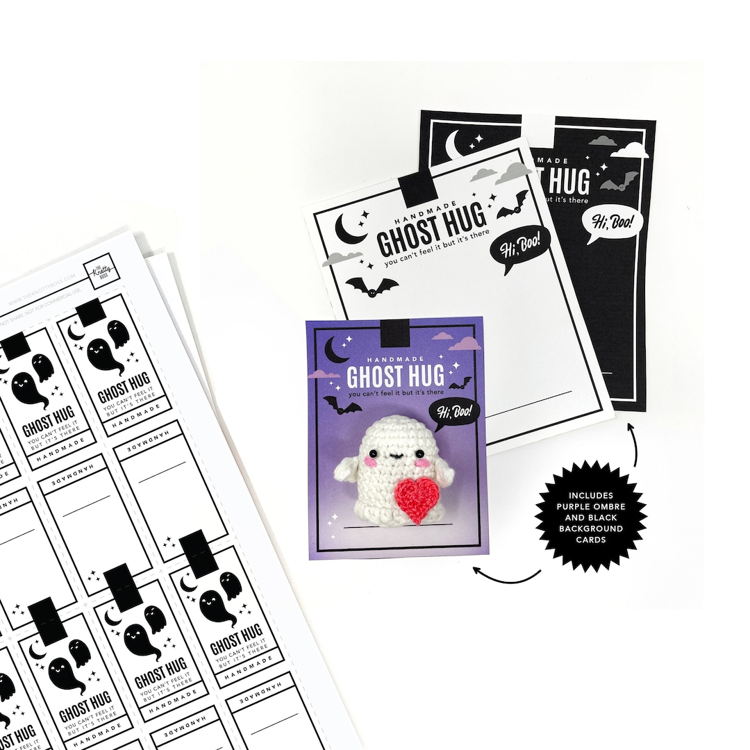 PRINTABLE Ghost Hug Cards - Digital PDF - Halloween Pocket Hug ...