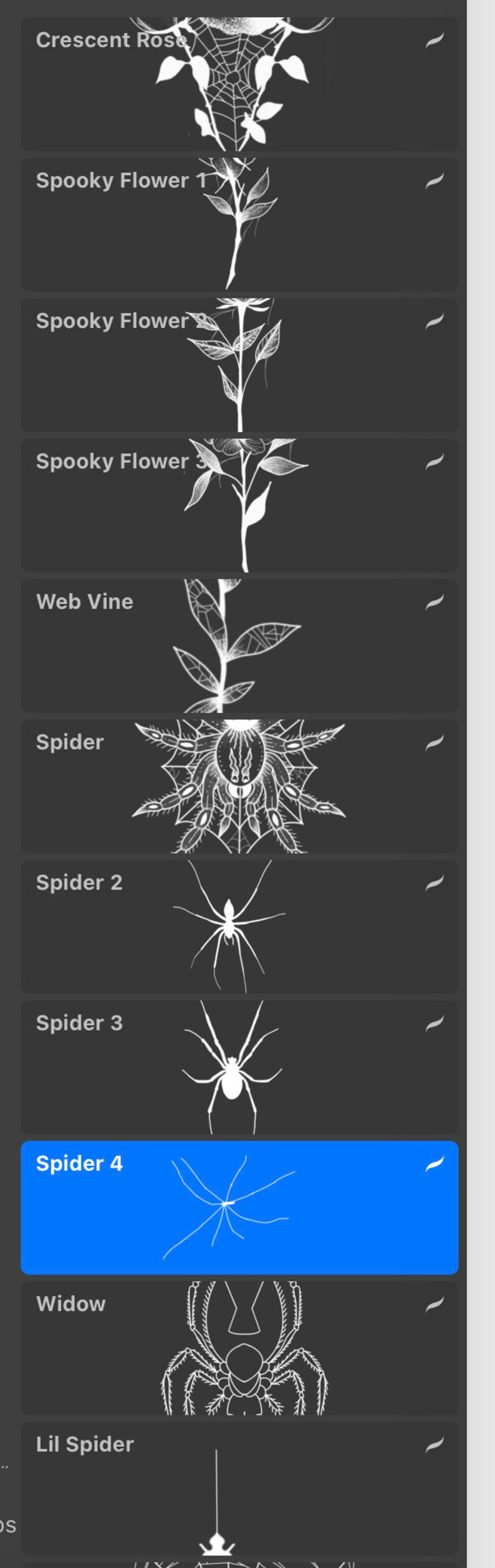 Spider Web and Spider Procreate Brushes and Stamps, Tattoo Flash or for ...