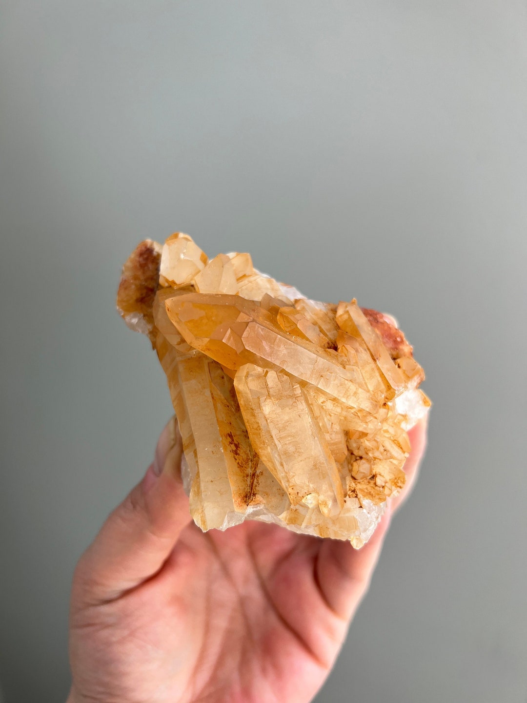Tangerine Quartz Orange Quartz Cluster Raw Quartz Crystal Cluster Iron ...