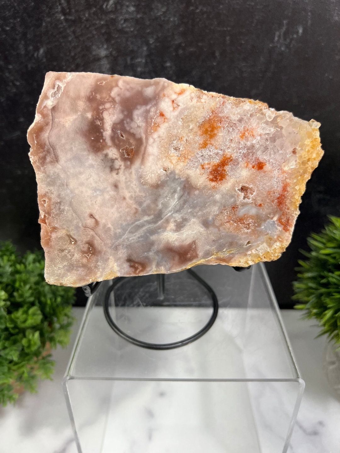 Pink Amethyst Slab on Stand Pink Amethyst Crystal Slice Pink Amethyst ...
