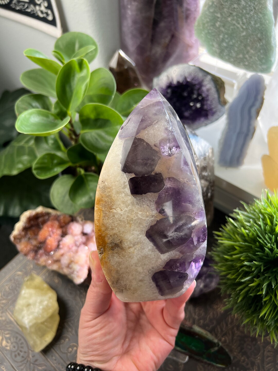 Amethyst Flame Crystal Point Amethyst Crystal Flame Chevron Amethyst ...