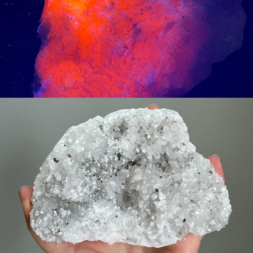 UV Reactive Crystals Raw Quartz Calcite Pyrite Flower Natural Crystal ...