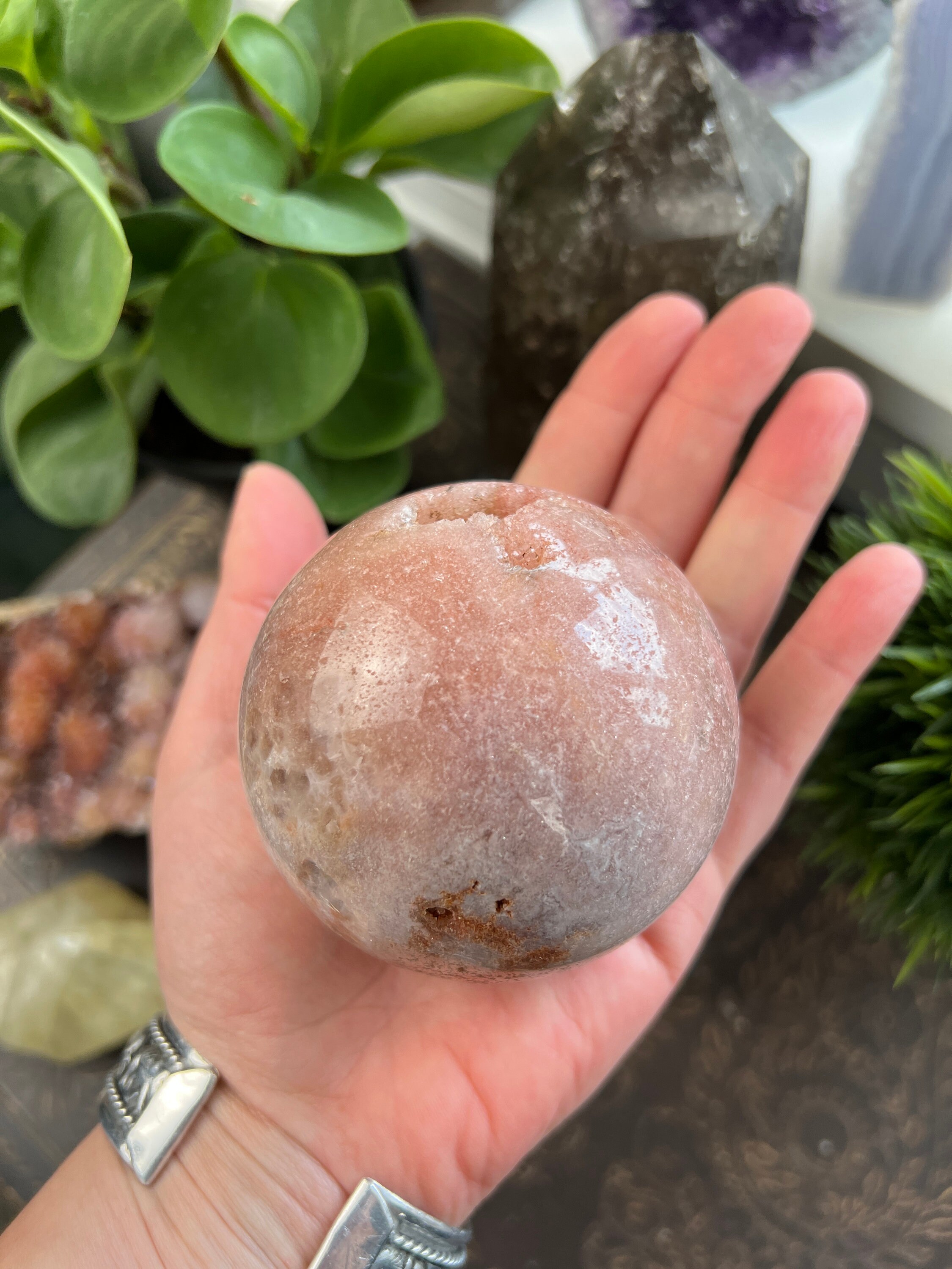 Pink Amethyst Sphere Polished Pink Agate Crystal Sphere - Etsy