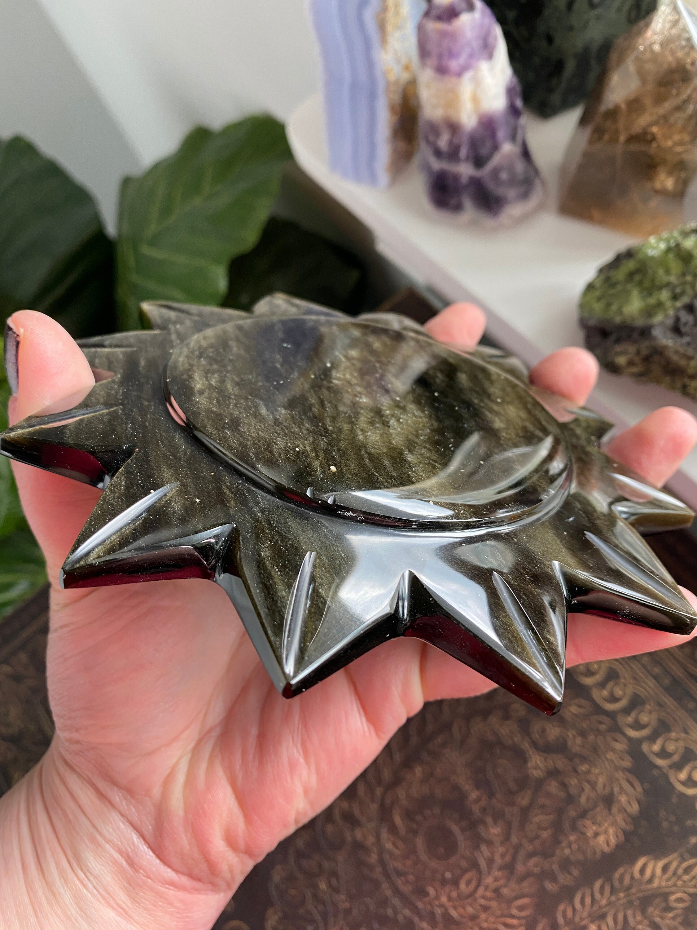 Polished Gold Sheen Obsidian Stone Obsidian Sun Mexican | Etsy