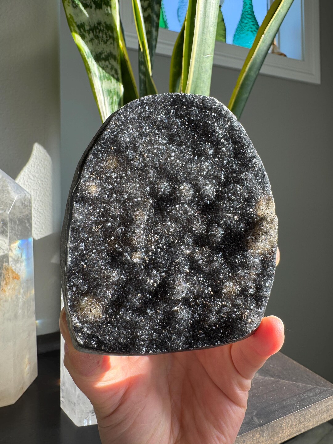 Black Galaxy Amethyst Crystals Natural Amethyst Geode Druzy Amethyst ...