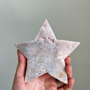 Pink Amethyst Star Pink Agate Star Stone Natural Pink Amethyst Crystal ...