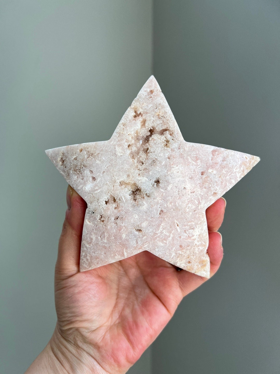 Pink Amethyst Star Pink Agate Star Stone Natural Pink Amethyst Crystal ...