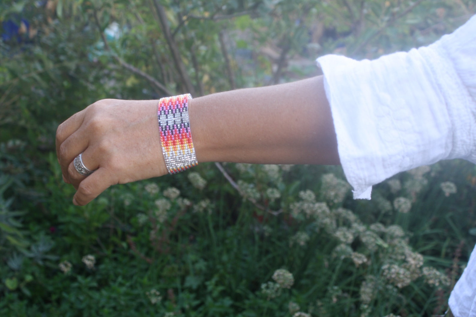 Vibrant Tribal Patterned Glass Seed Bead Hand Loomed Beaded - Etsy