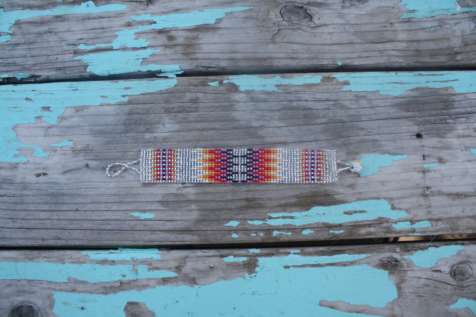 Vibrant Tribal Patterned Glass Seed Bead Hand Loomed Beaded - Etsy