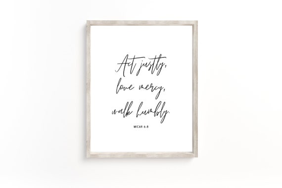 Micah 6:8 Printable Bible Verse Print Scripture Printable | Etsy