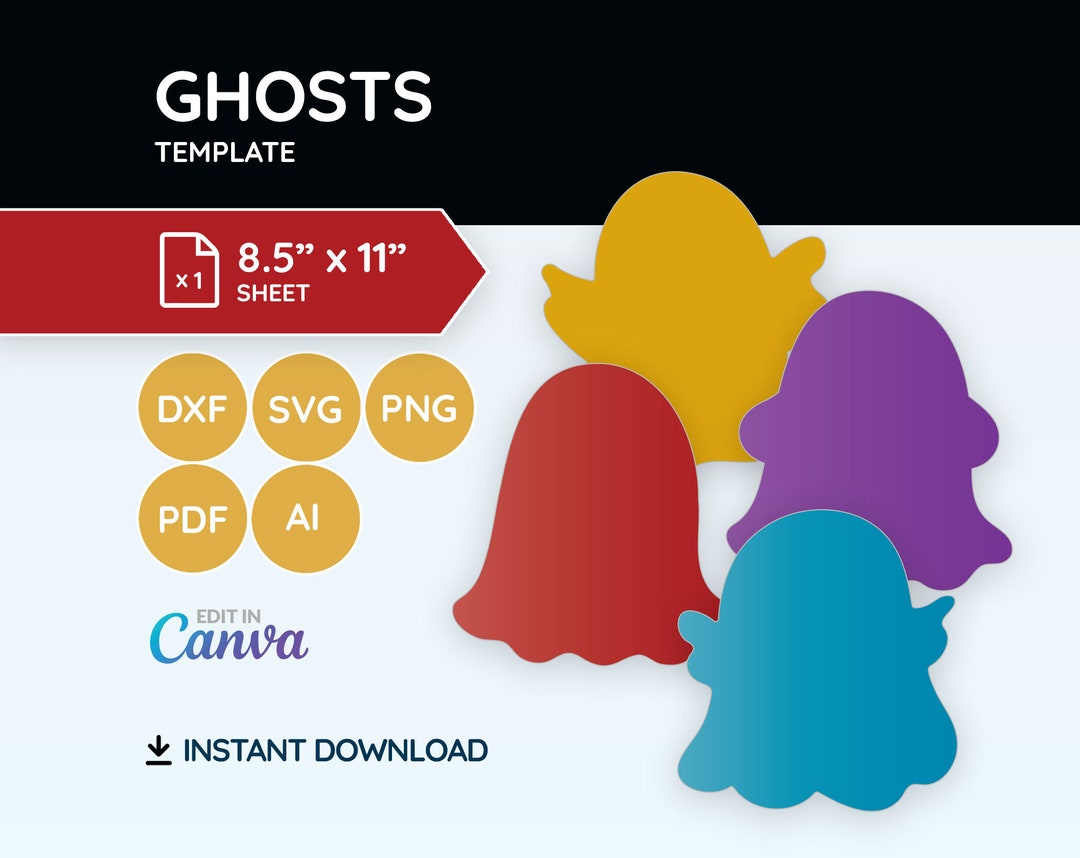 Halloween Ghost SVG, Ghosts Template Svg, Halloween SVG, Halloween ...
