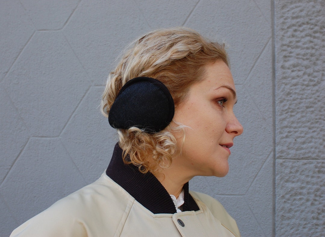 Black Wool Ear Band - Etsy
