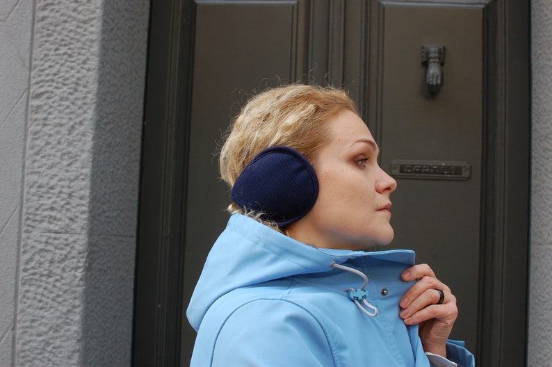 Woolen Ear Muff in Deep Blue Color - Etsy