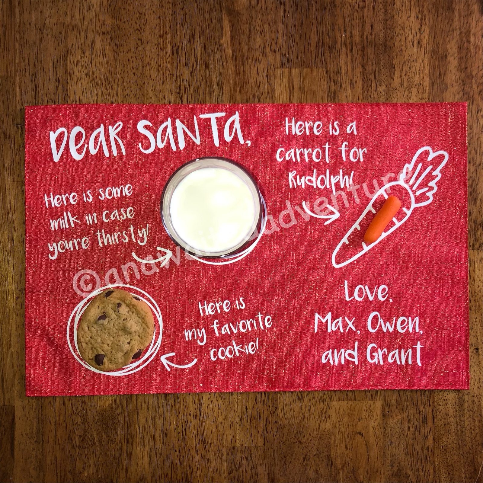 Dear Santa Placemat / Christmas Eve Placemat / Santa Plate / - Etsy