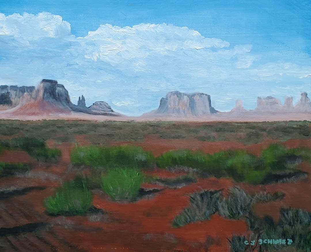 Original Oil Painting: Iconic Monument Valley Landscape Art (8x10 ...