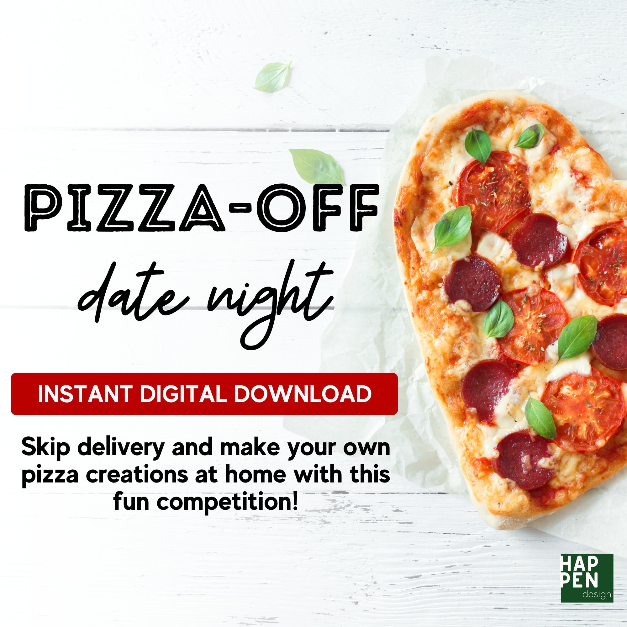 Date Night Printable - Pizza-off Competition at Home, Instant Download ...