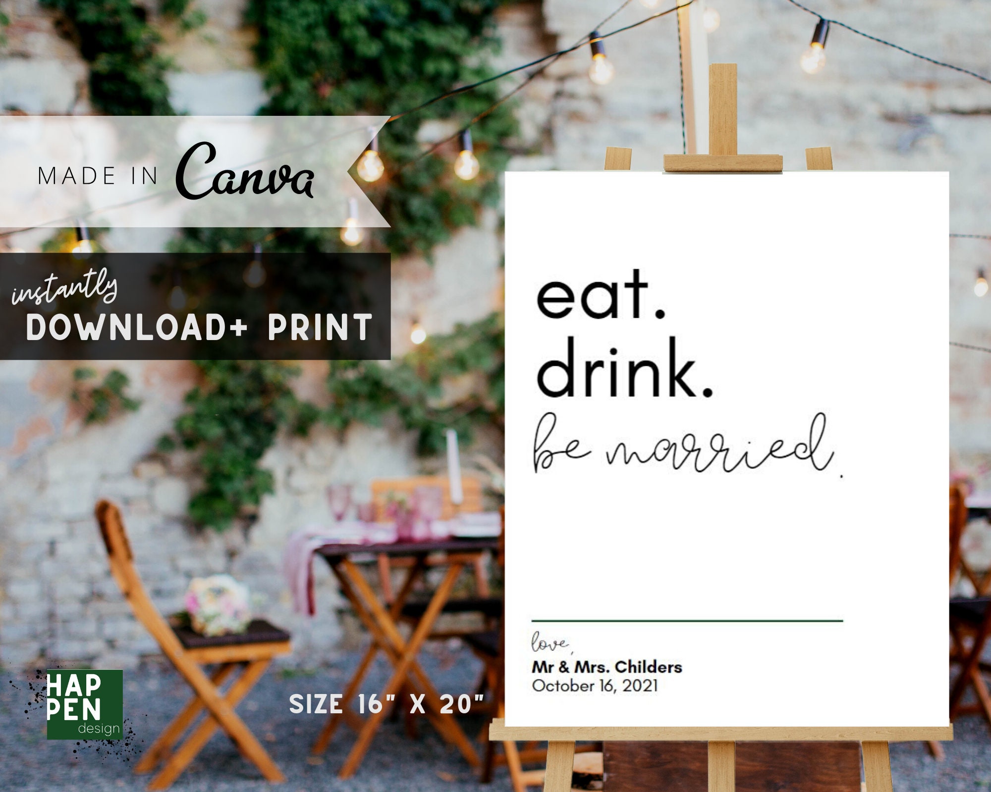 Wedding 2 Sign Bundle - Customizable, Printable Template With Various ...