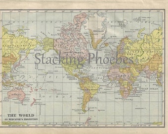 World Map 1914 - Etsy