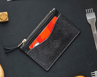 Leather card holder | Etsy