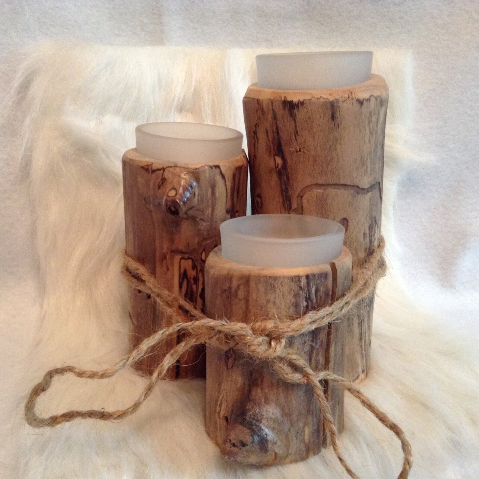 Real Tree Branch Candle Set - Etsy
