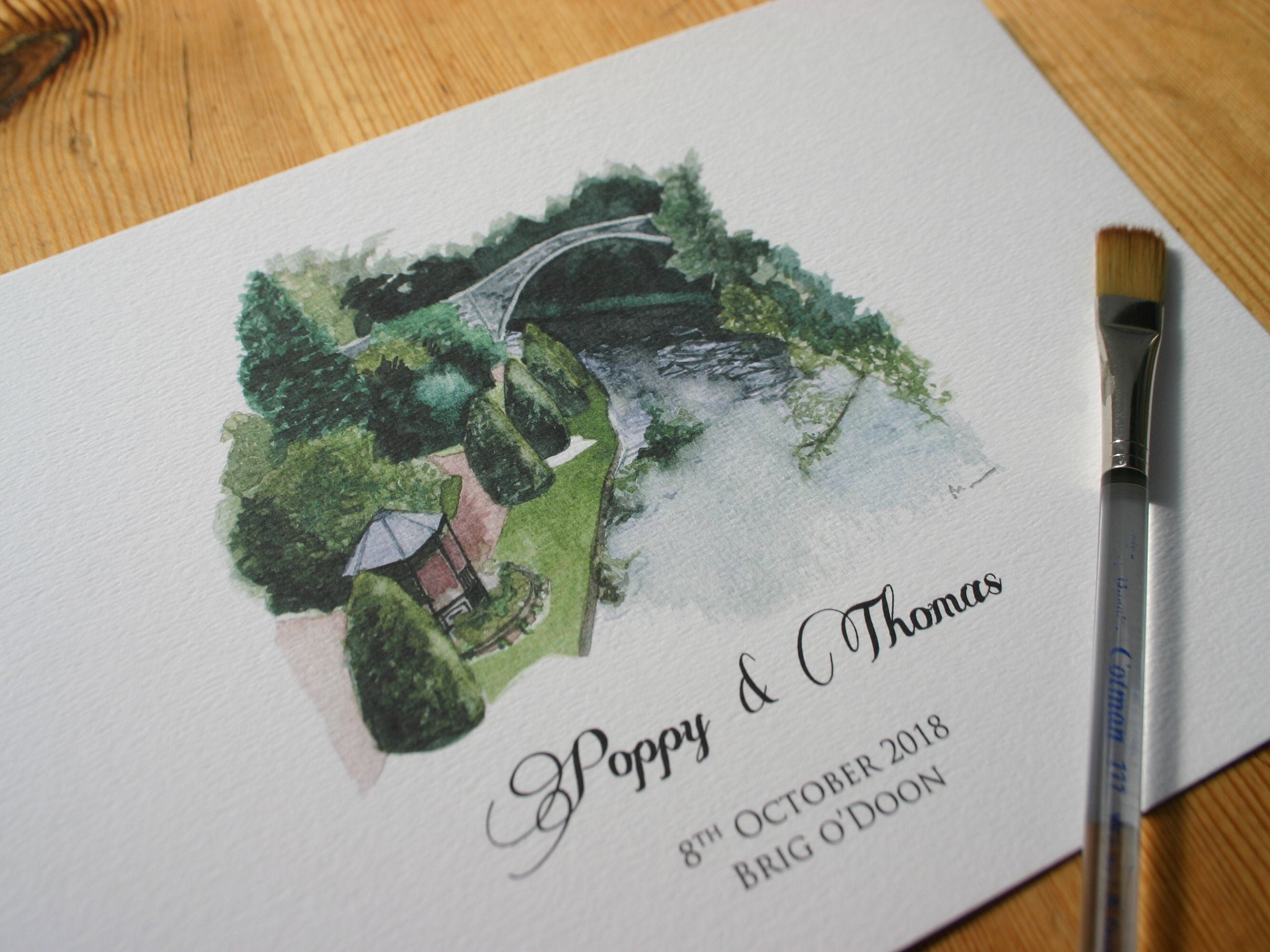 Brig O'doon Wedding Venue, Personalised Print Featuring Original ...