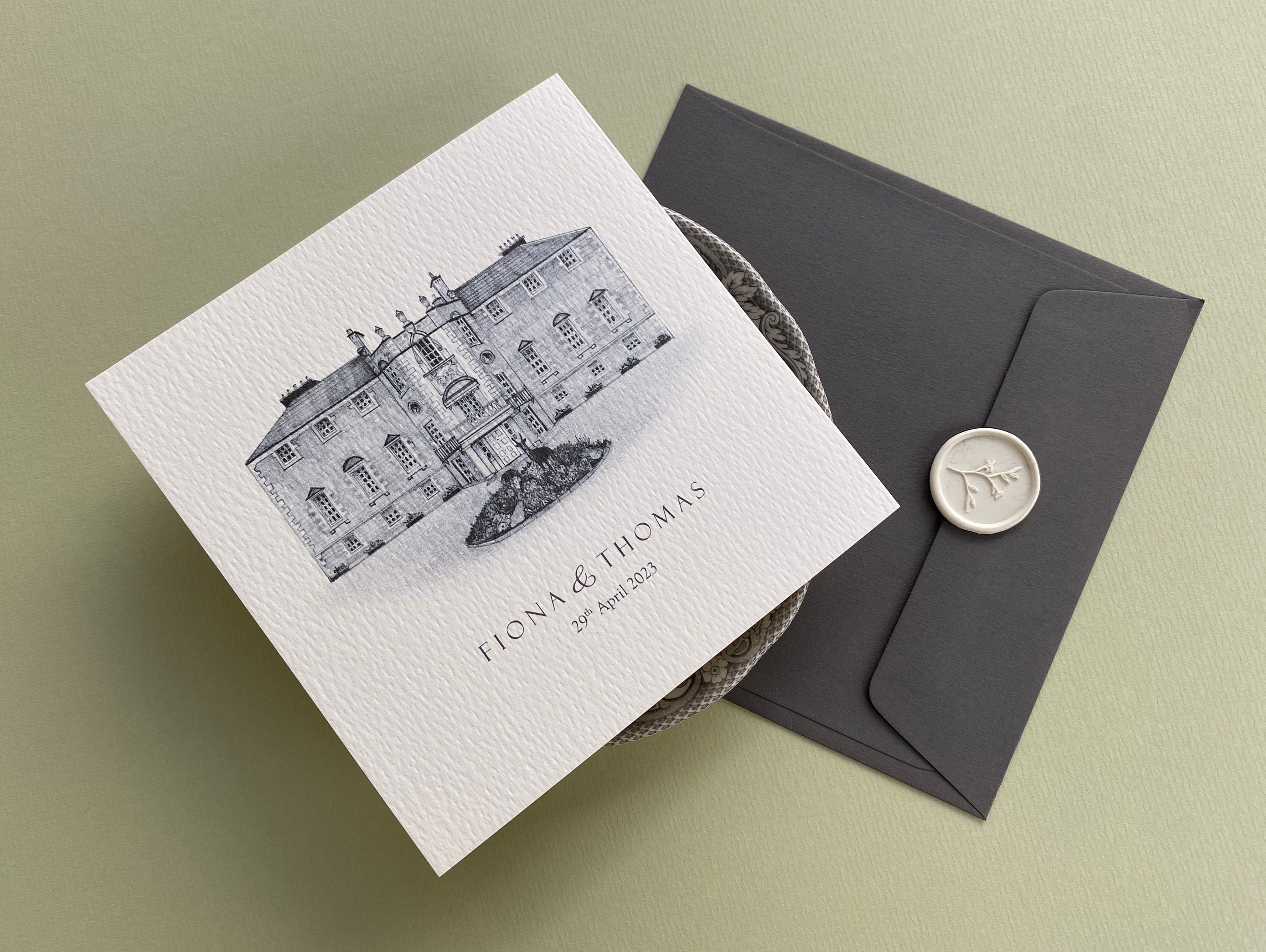 Concertina Wedding Invite, Venue Illustration Wedding Invite, Z Fold ...