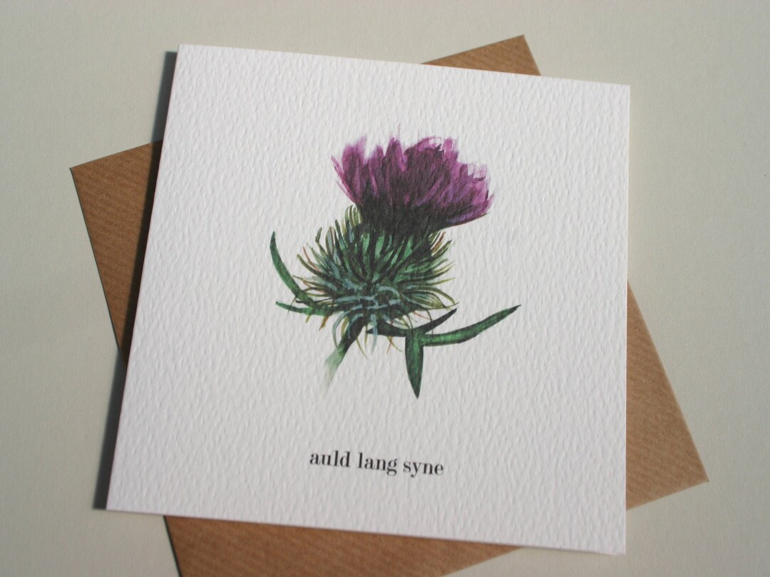 Personalised Watercolour of Thistle Greeting Card, Custom Card, Thistle ...